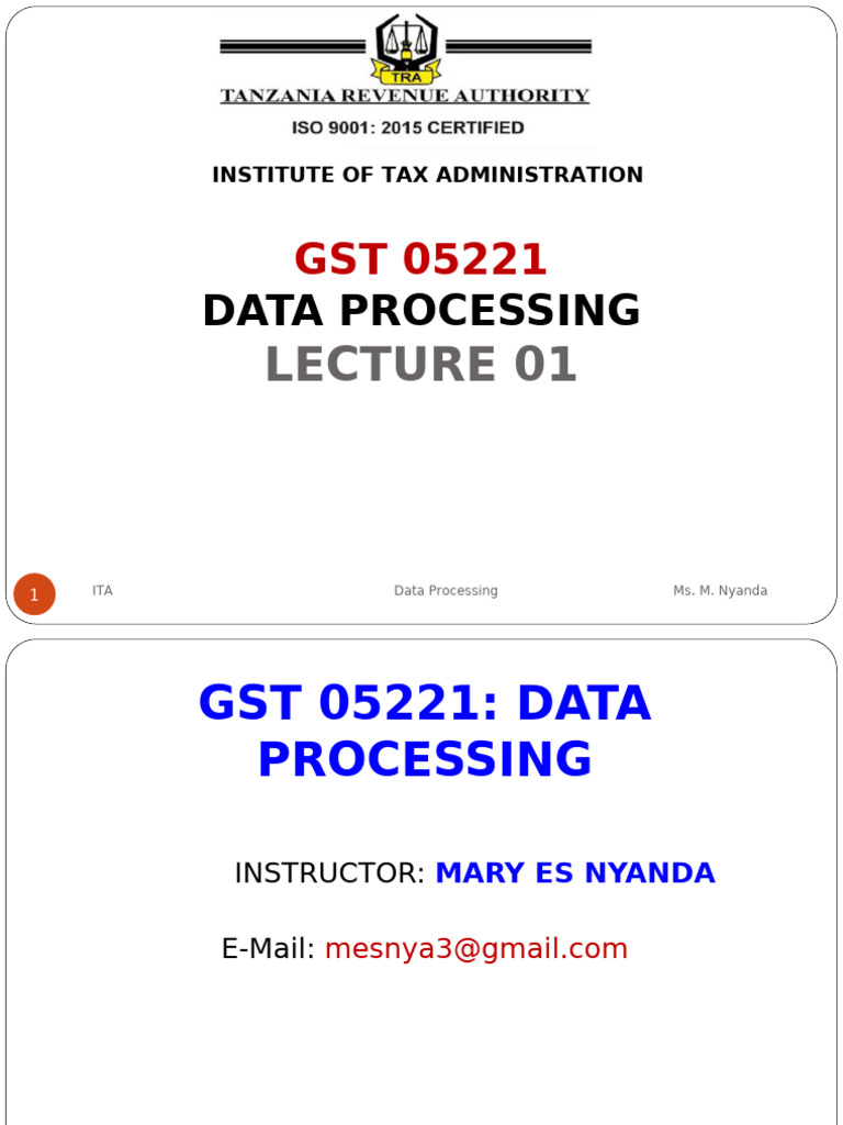 GST 05221 LECTURE 01 | PDF | Computer Data Storage | Information Technology