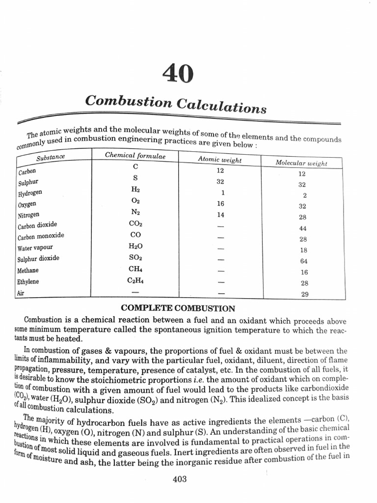 Combustion calculation | PDF