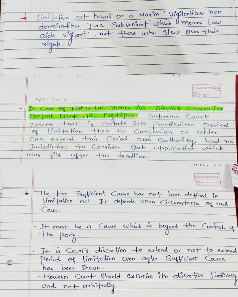 Chapter - 10 Limitation Act (Jigl Classnotes) | PDF