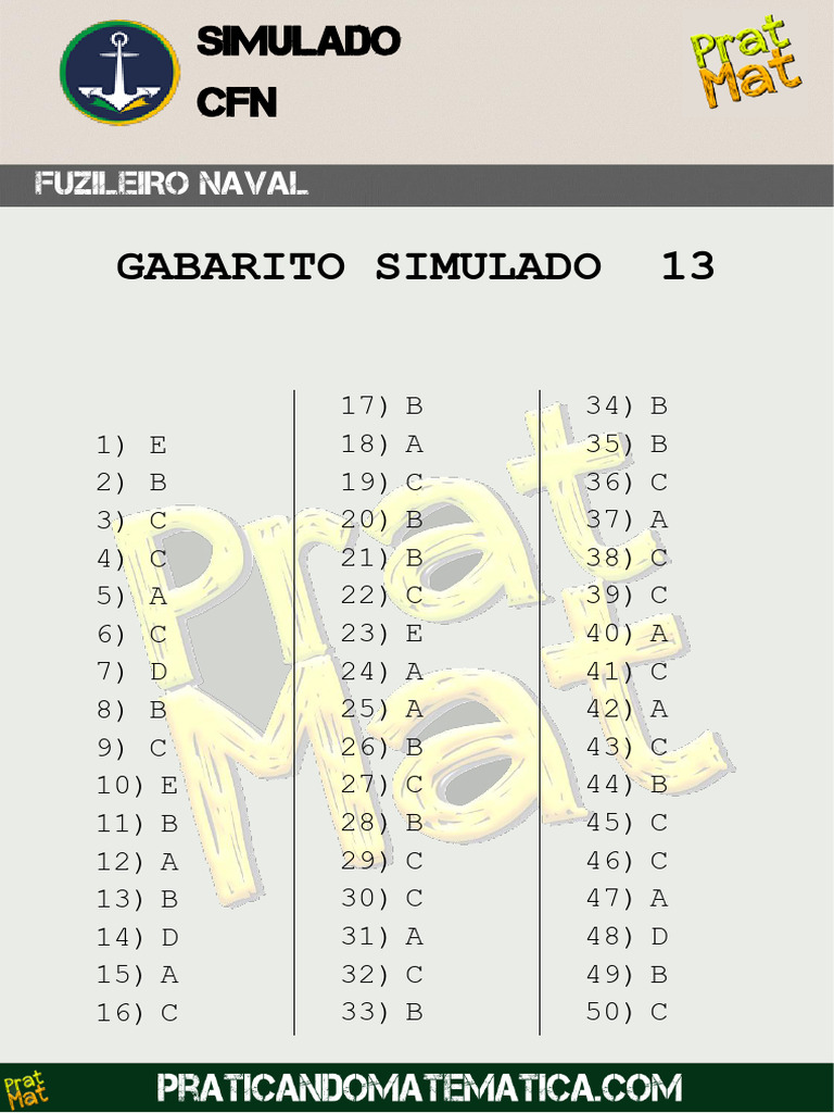 Gabarito CFN 13 | PDF