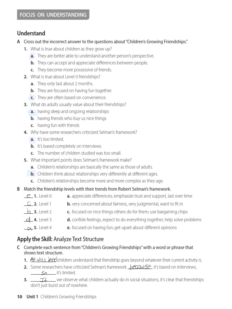 FOCUS ON UNDERSTANDING - Children's Growing Friendships | PDF