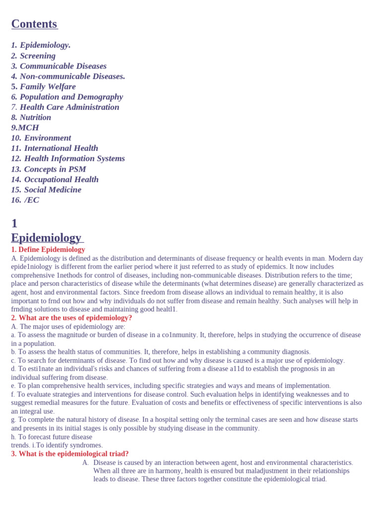 Public Health Questions and Answers | PDF | Epidemiology | Malaria