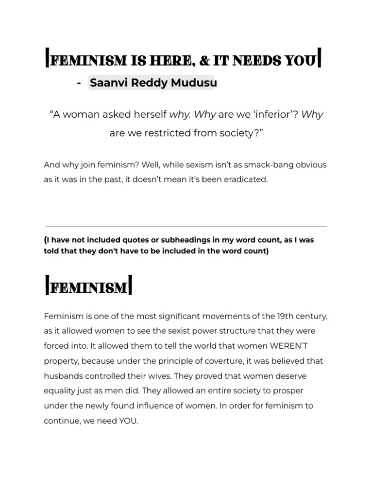 HSIE Assessment Task | PDF | Gender Studies | Feminism