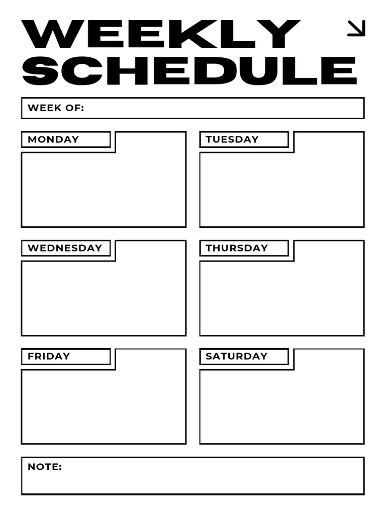 White Simple Modern Weekly Schedule Planner | PDF
