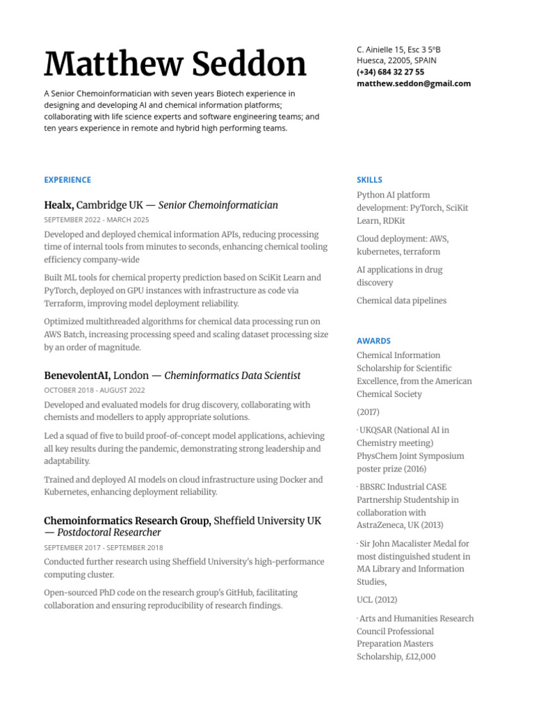 Resume Matthew Seddon SWE 2 | PDF | Artificial Intelligence ...