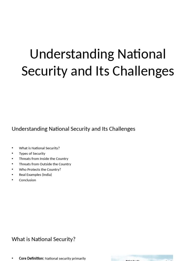 Understanding National Security and Its Challenges | PDF | Computer ...
