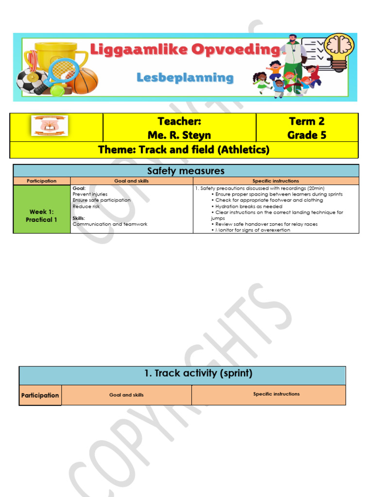 Grade 5 Track and Field Curriculum | PDF