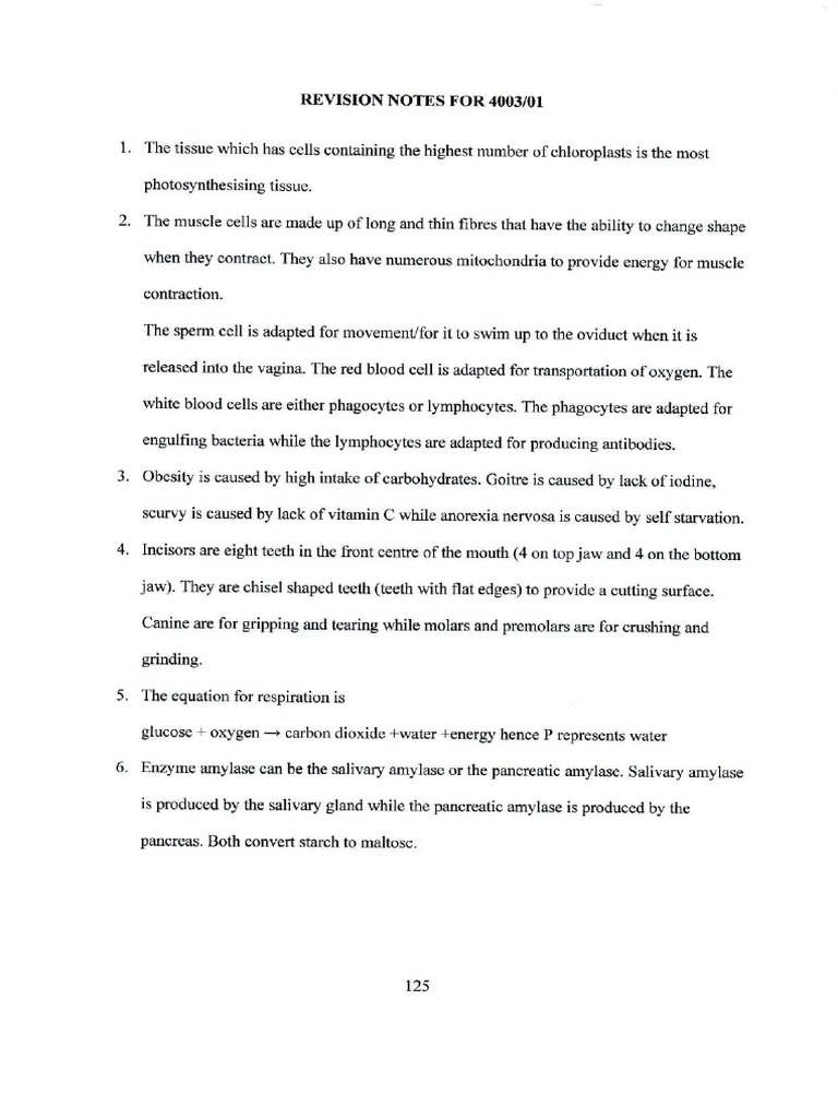 Zimsec November 2019 Combined Science Paper 1 Revision Answers | PDF