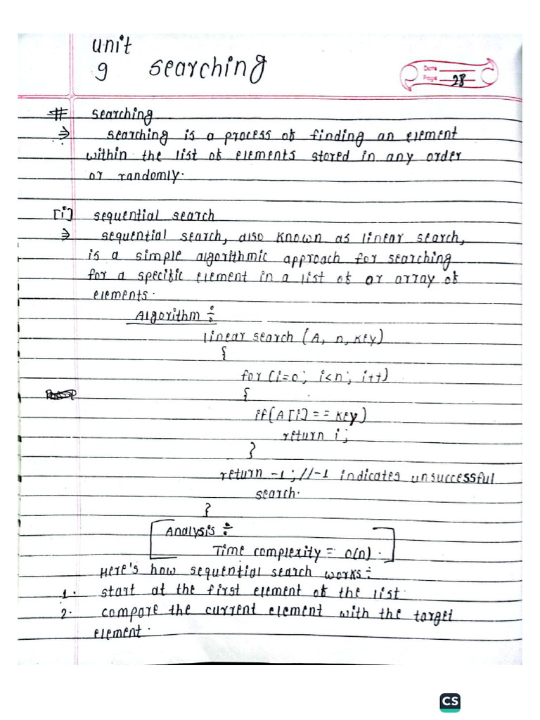 Unit 9 Searching | PDF