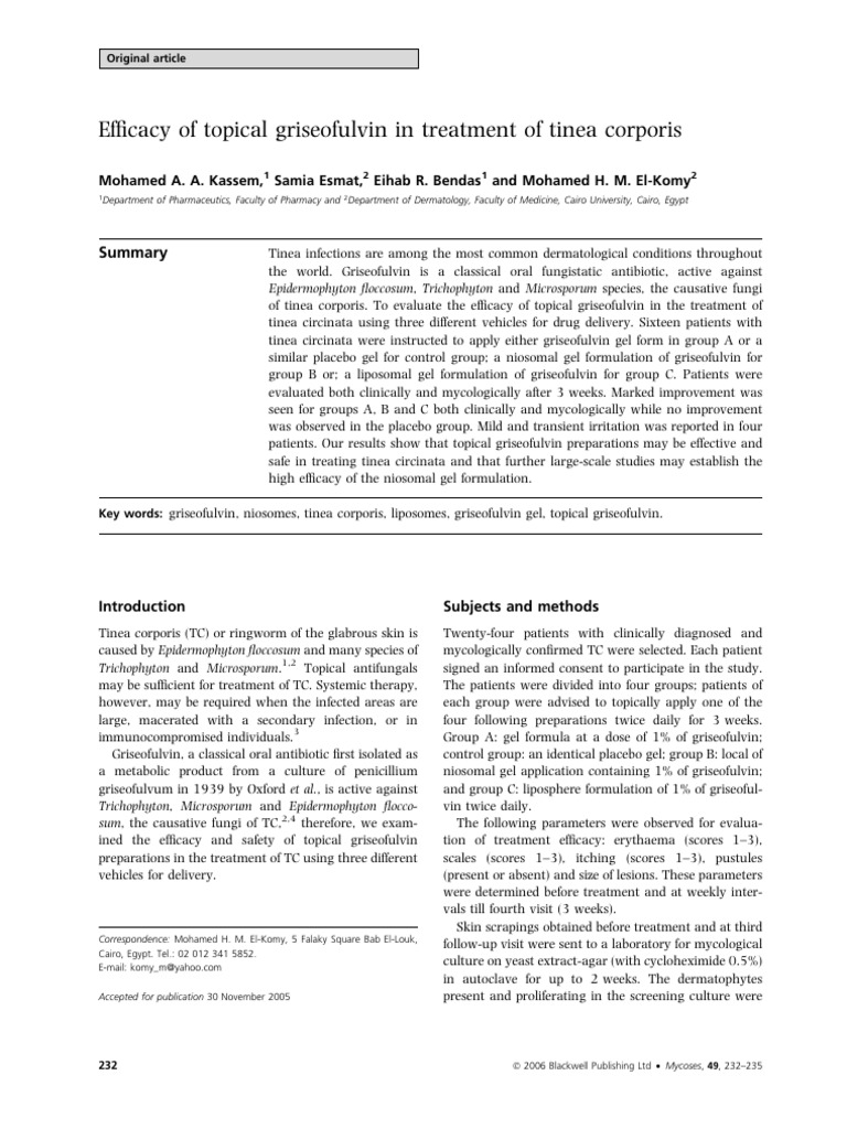 Griseofulvin Publication-Ehab | PDF | Topical Medication | Health Sciences