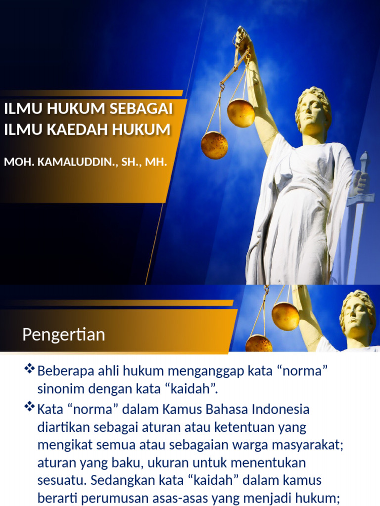 Kaidah Hukum dan Norma dalam Ilmu Hukum | PDF
