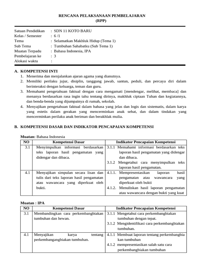 Nelda Tema 1, Sub Tema 1, PB 3 | PDF