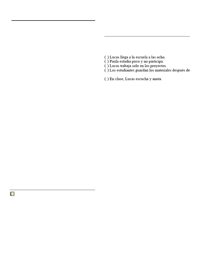 Un día en la escuela secundaria | PDF