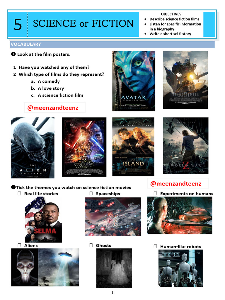 Year Two - Science or Fiction - Unit Introduction Listening - Worksheet ...