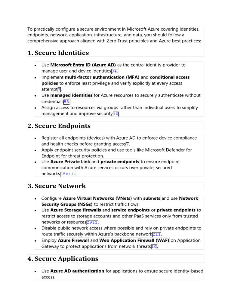 A Secure Environment in Microsoft Azure Covering Identities | PDF | Microsoft Azure | Computer ...