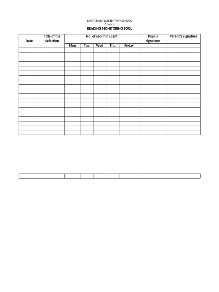 Reading Monitoring Tool | PDF