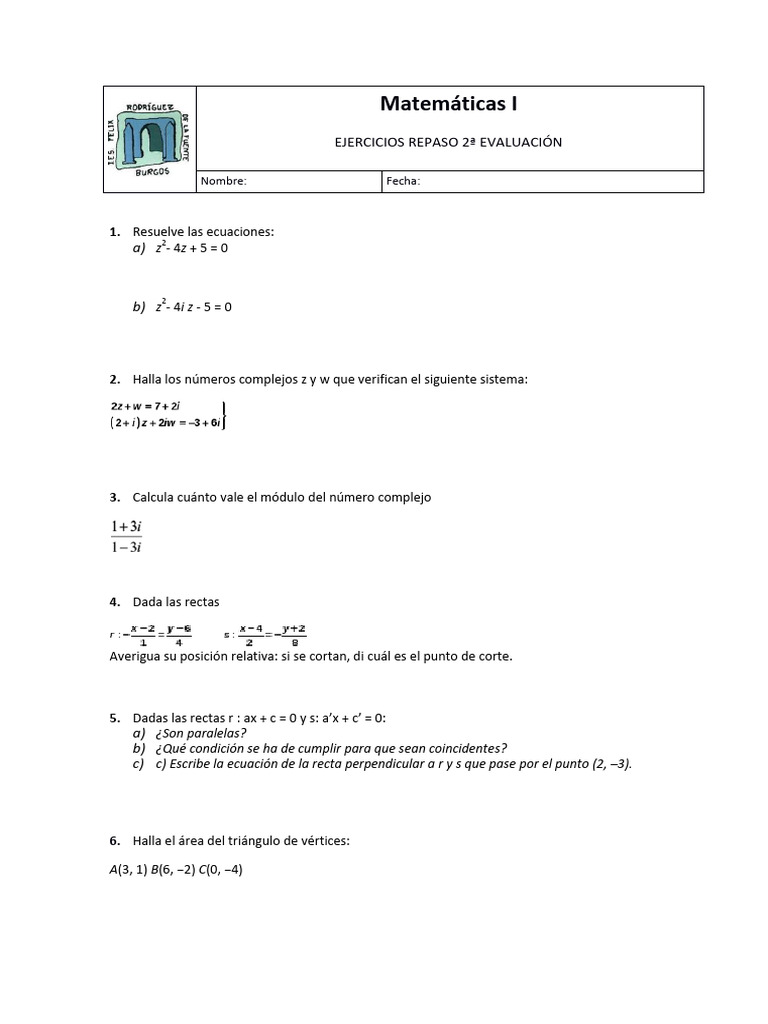 Ejercicios Repaso 2 Evaluación | PDF