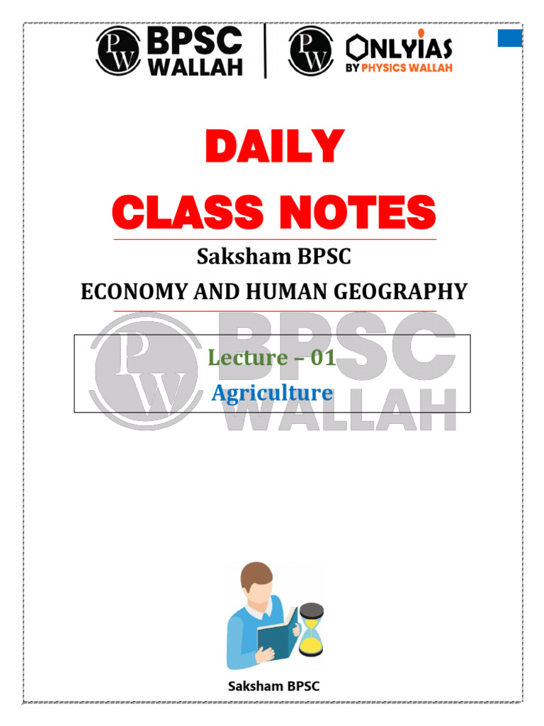 Economy and Human Geography 01 Daily Class Notes (English) PDF | PDF ...