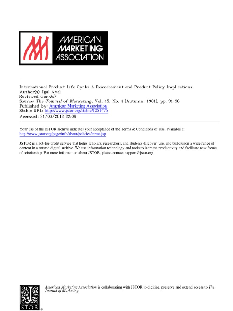 International Product Life Cycle | PDF | Exports | Life Cycle Assessment