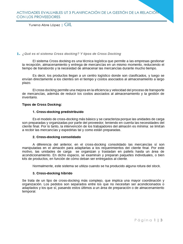 Tarea 1 Tema 5 Yurena Abreu López | PDF | Lean Manufacturing | Logística