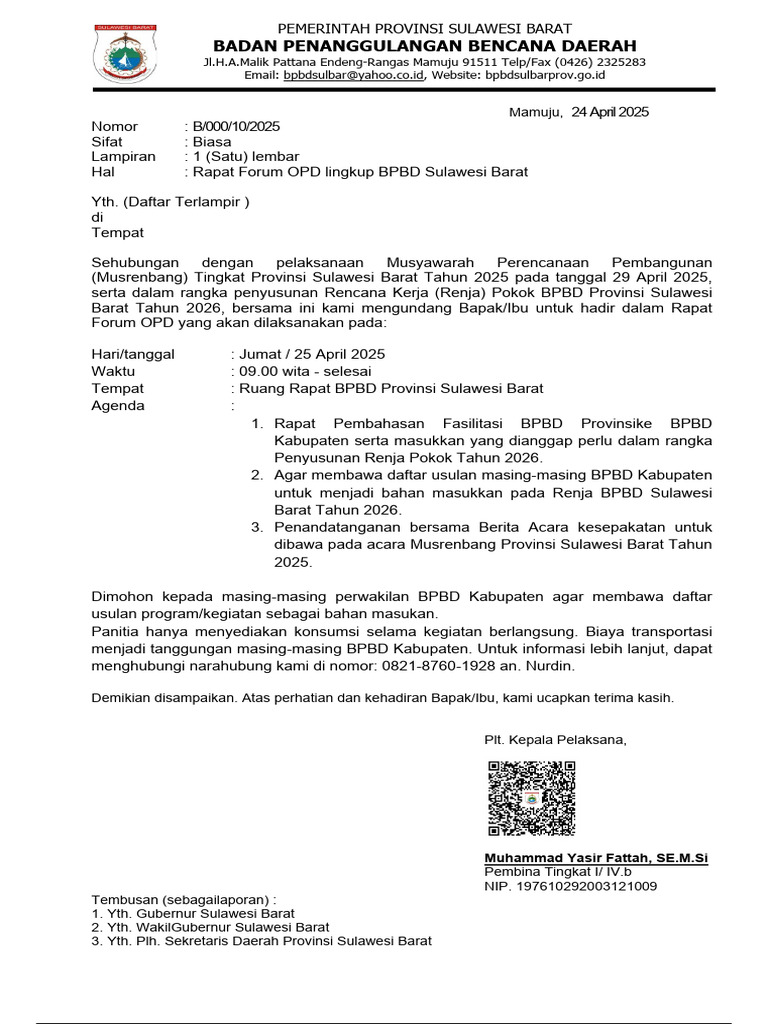 20250424085838undangan Rapat Forum OPD 2025 | PDF