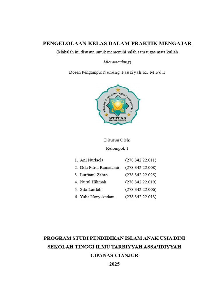 Microteaching Kel 1 - Pengelolaan Kelas | PDF