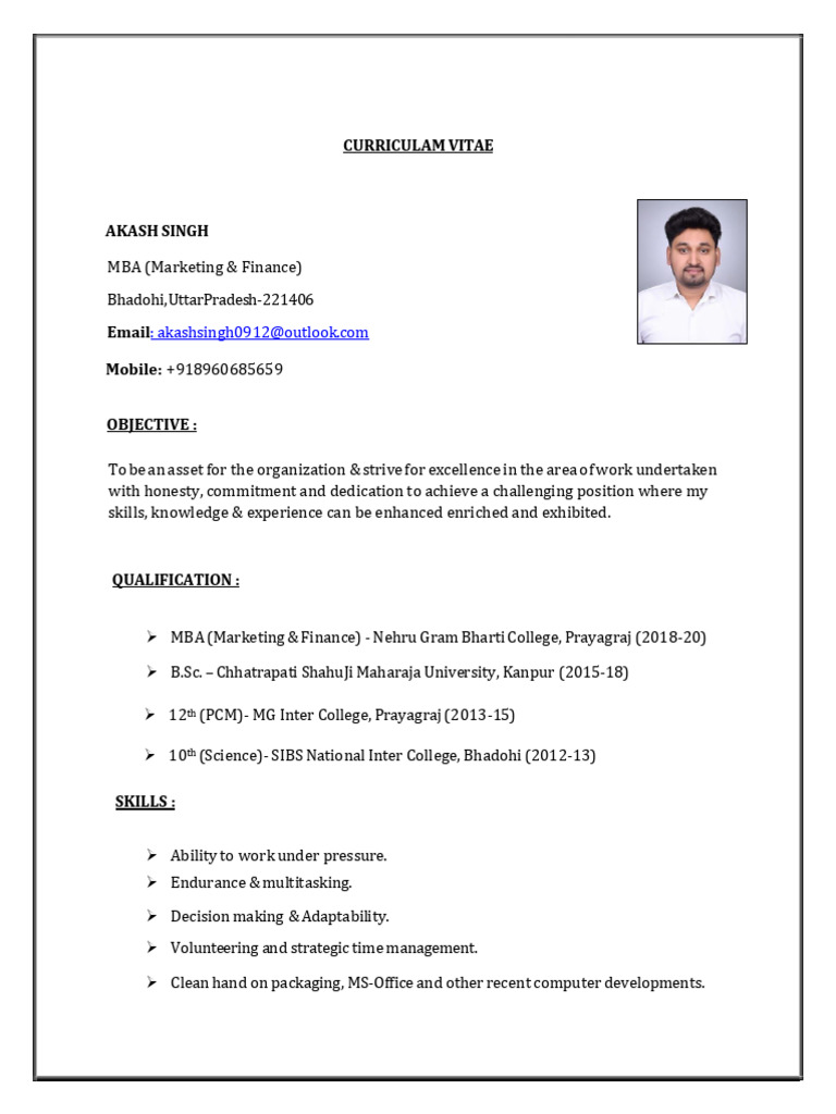 CV - Akash Singh-Indiamart. | PDF | Business