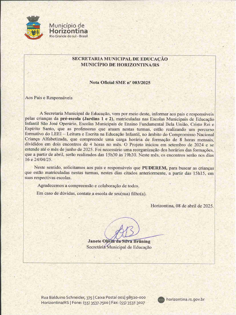 Nota Oficial SME Nº 003 2025 | PDF