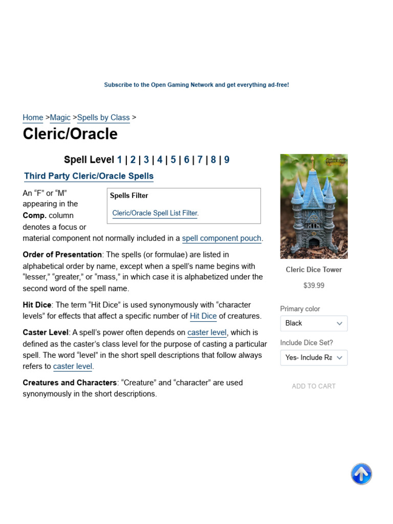 Cleric - Oracle - d20PFSRD | PDF