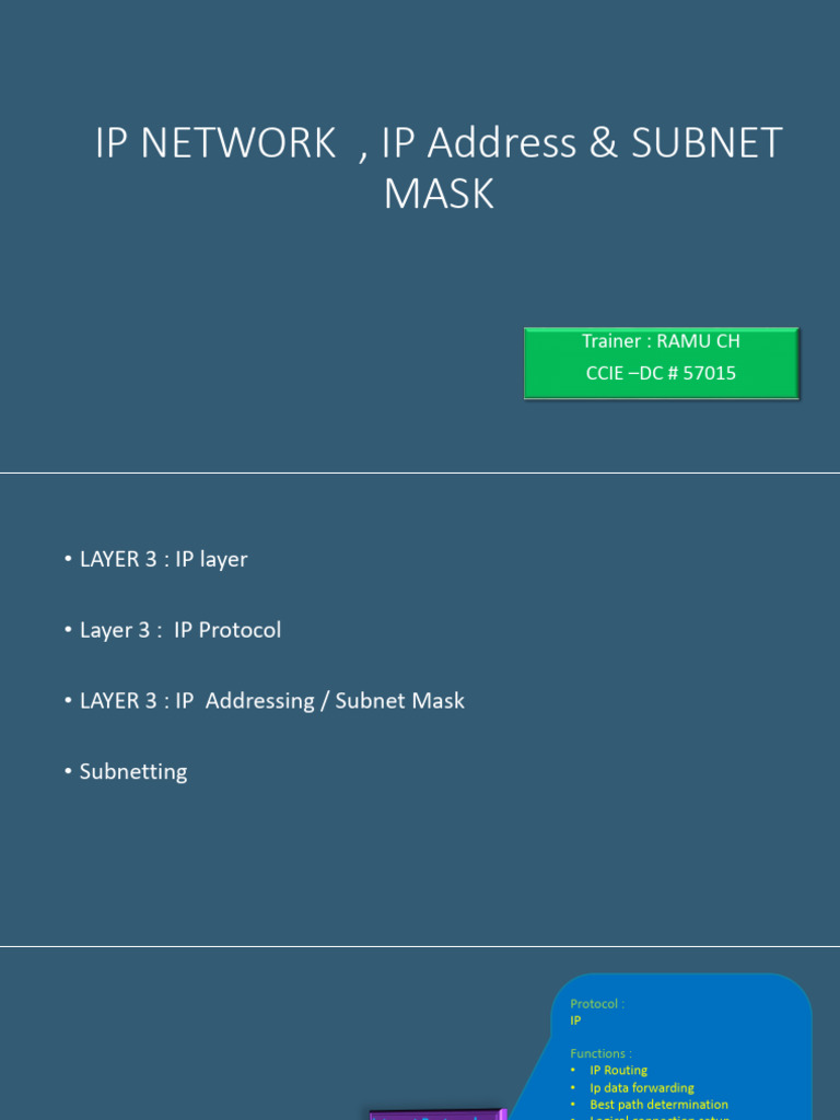 Layer3 IP Subnetmask Subnetting | PDF | Internet Protocols | Computer Network