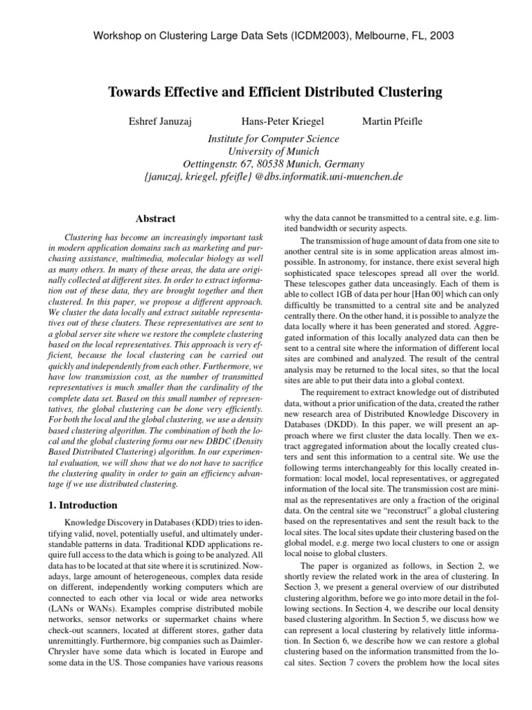 Effective Ed Clustering Pdf Cluster Analysis Computer Programming