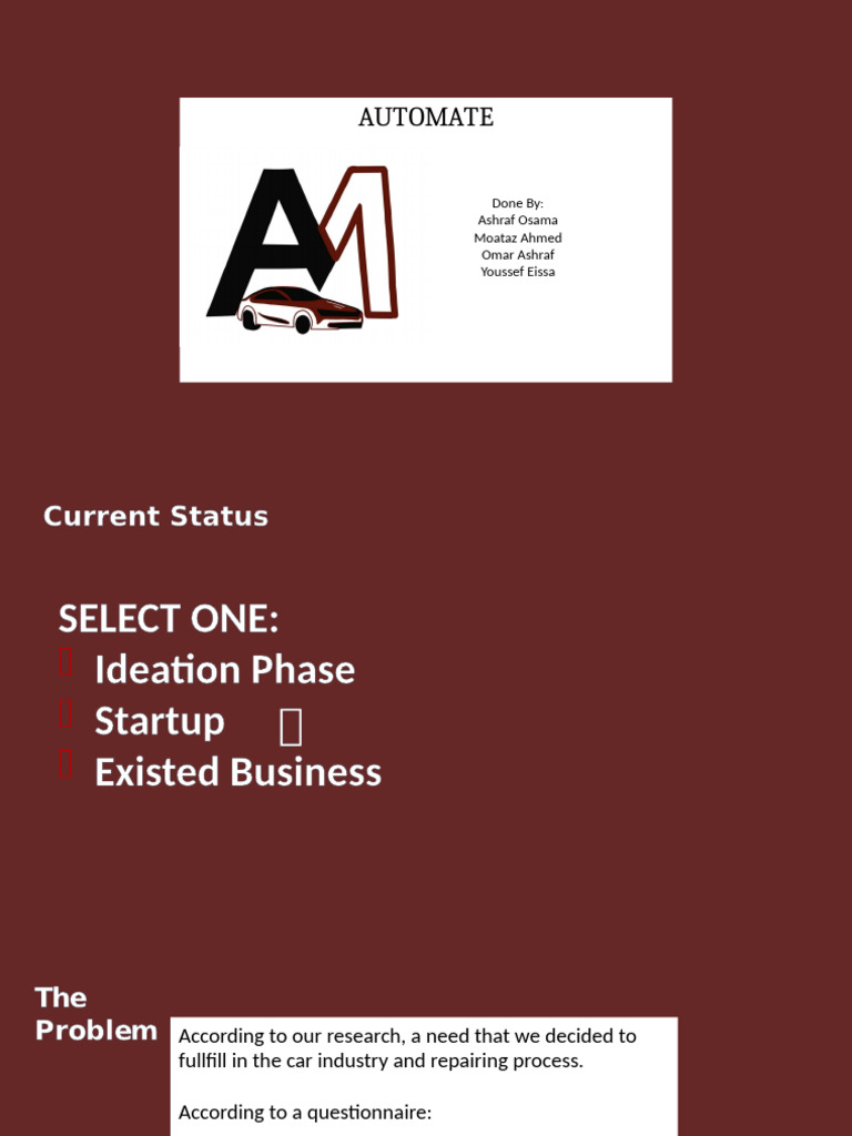 AUTOMATE Project Presentation | PDF | Pricing | Mobile App