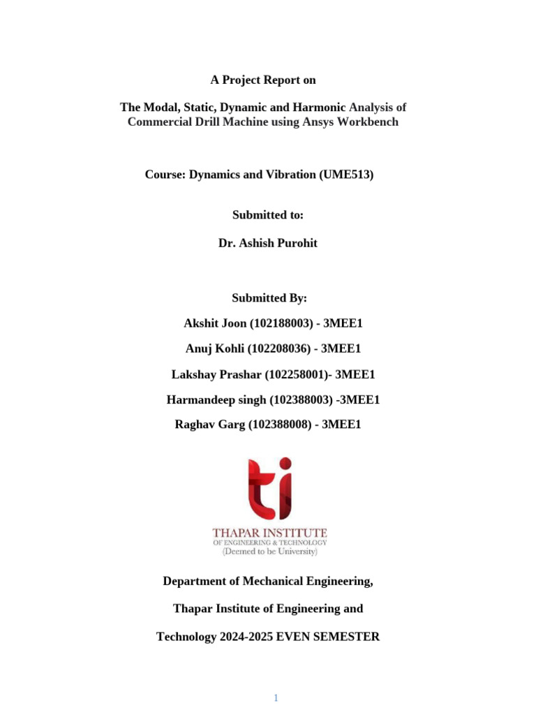 Vibration Project Final | PDF | Phase (Waves) | Finite Element Method