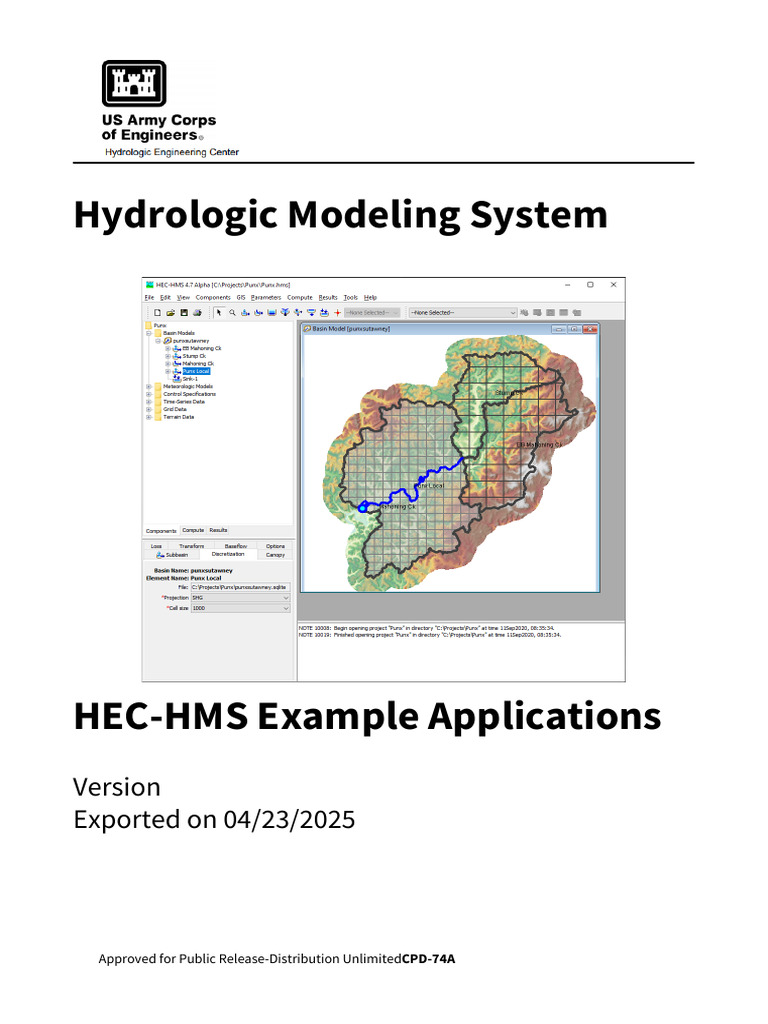 HEC HMS Example Applications v1 20250423 - 131354 | PDF