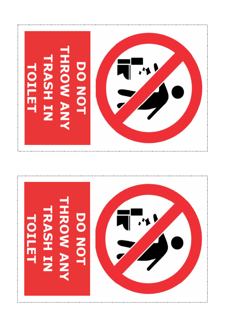 Do Not Throw Any Trash in Toilet | PDF