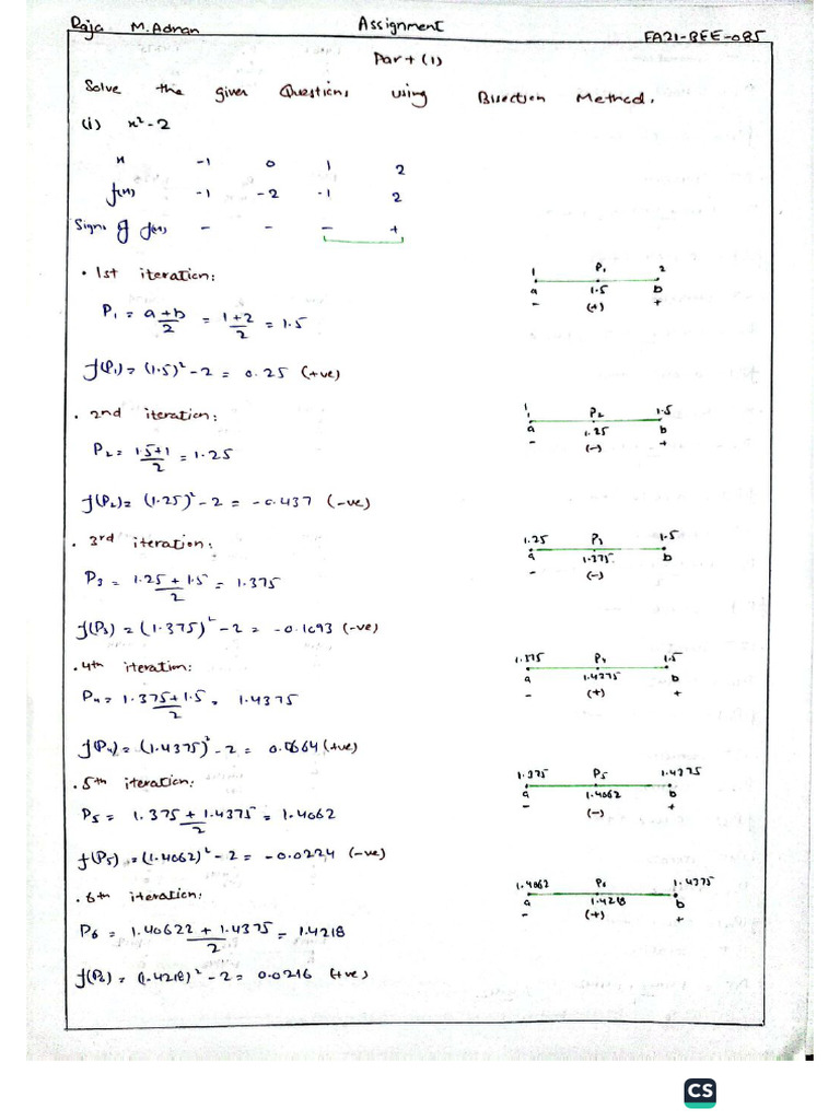 Numerical Analysis Assignment 1 | PDF
