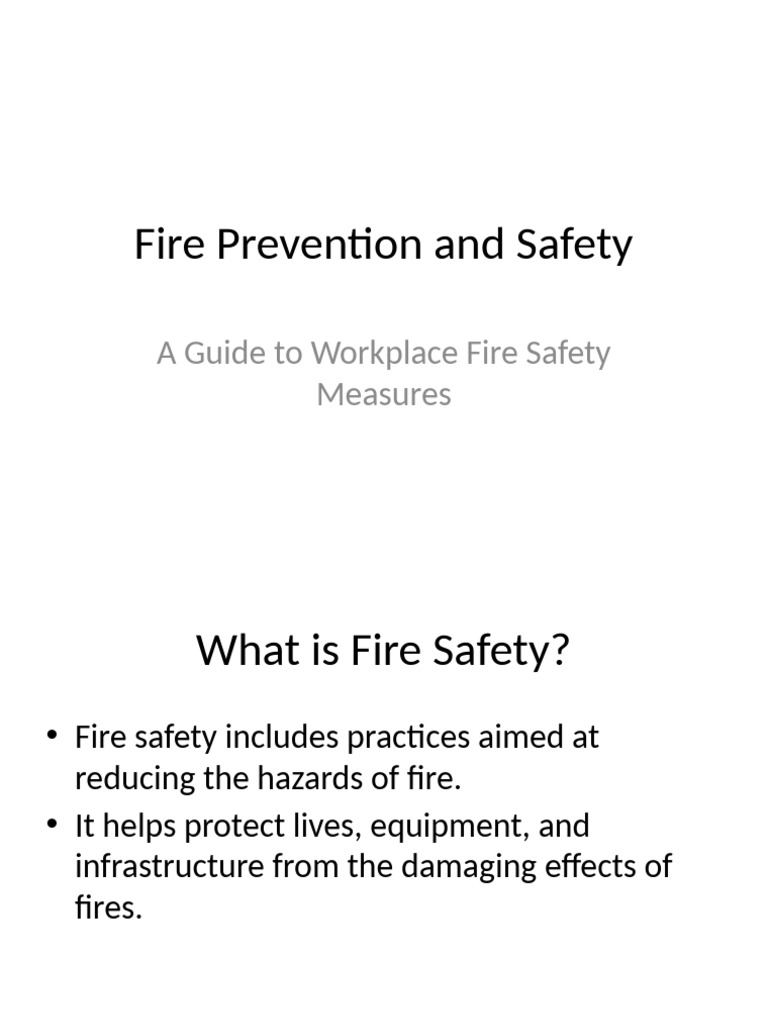 Fire Prevention and Safety Presentation | PDF