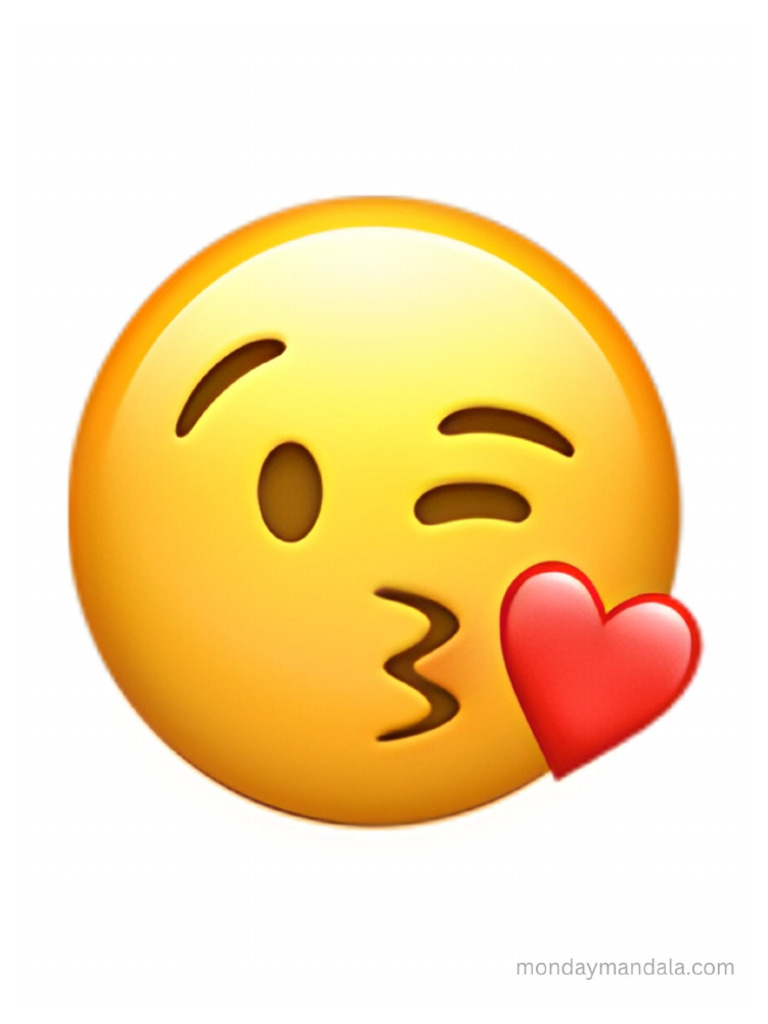 Printable Face Throwing A Kiss Emoji | PDF