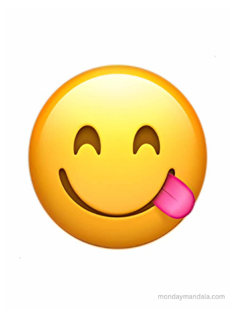 Printable Face Savoring Delicious Food Emoji | PDF