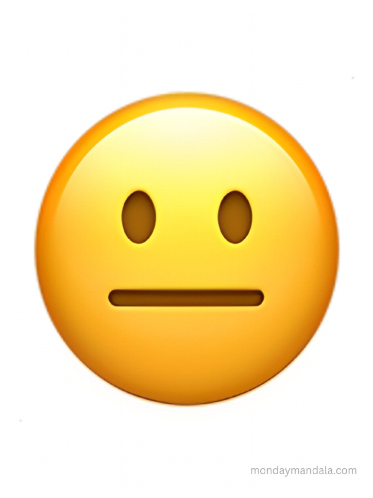Printable Neutral Face Emoji | PDF