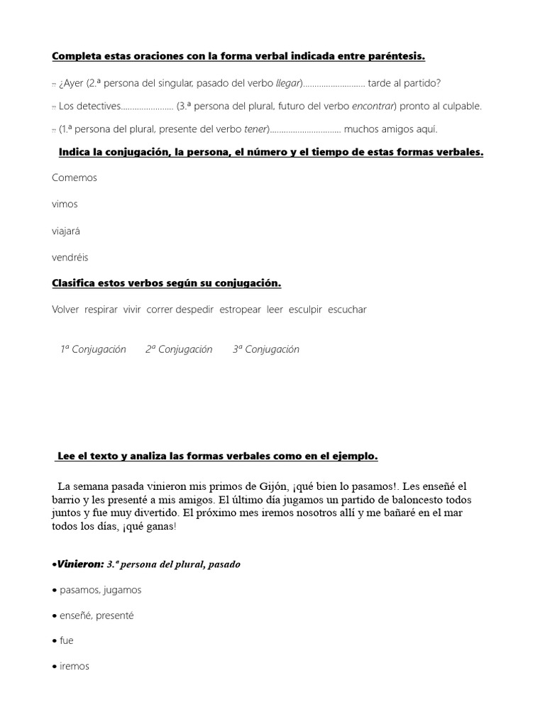 Lengua Tama 8 Examen | PDF | Verbo | Conjugación gramatical