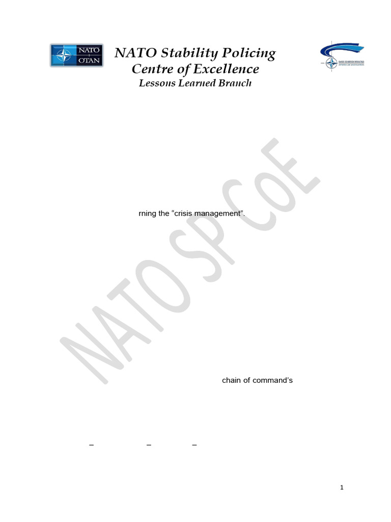 1.NSPCOE Crisis Management Policy | PDF | Crisis Management | Policy