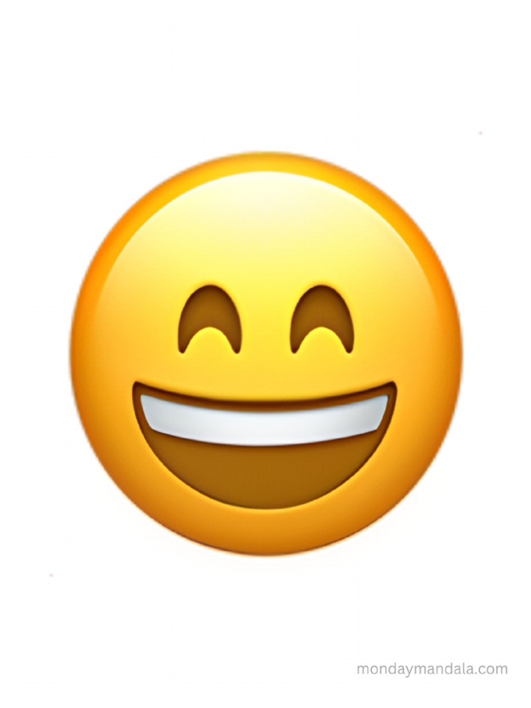 Printable Smiling Face With Open Mouth and Smiling Eyes Emoji | PDF
