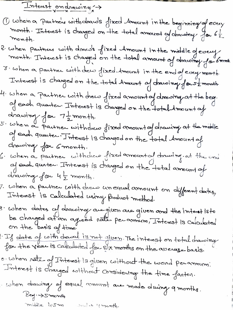 Intrest On Drawing | PDF