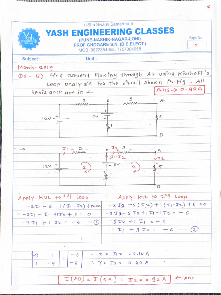 (BEE) Q5-Q6 - Question Paper Solutions | PDF