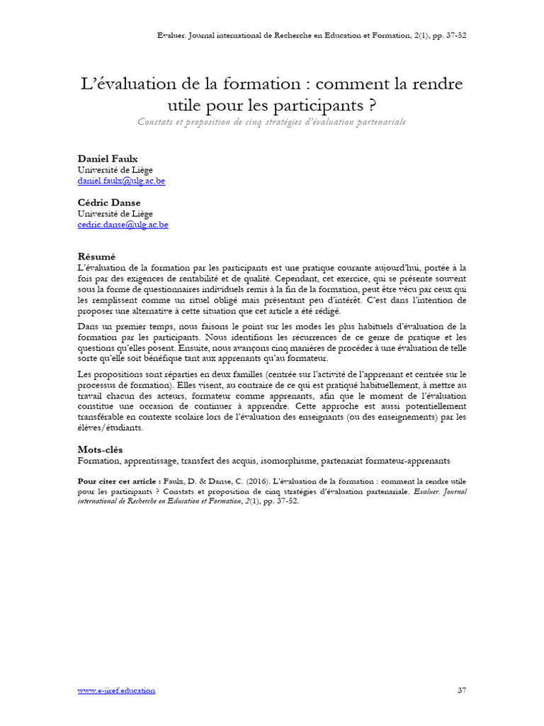 Évaluation de la formation : 5 stratégies utiles | PDF | Pédagogie ...