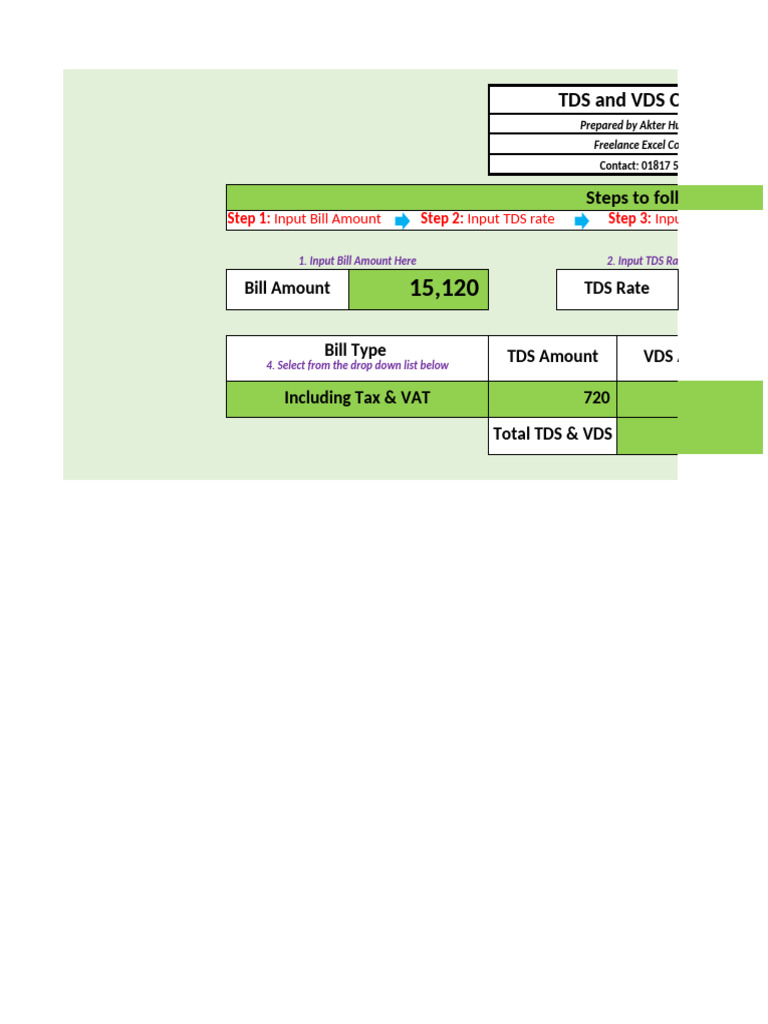 VDS & TDS Calculation | PDF