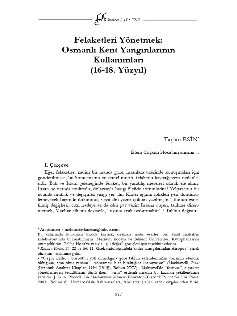 Osmanli Kent Yanginlari 16 18 Yy | PDF