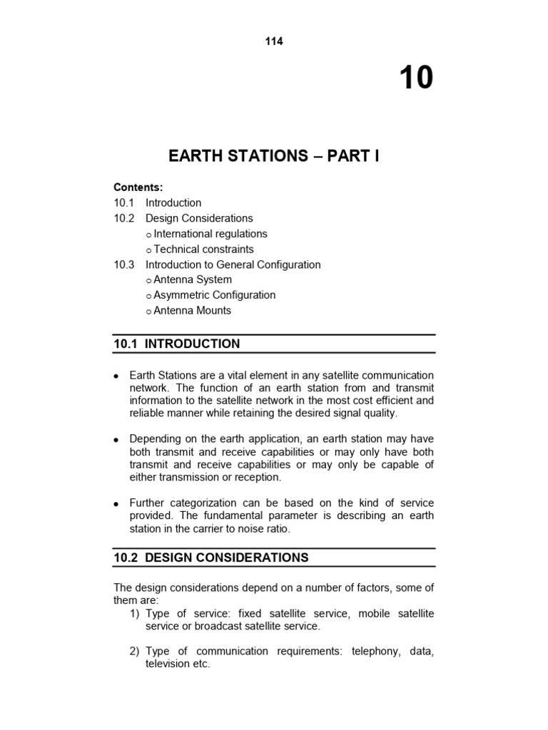 Introduction To Earth Station in Satellite Communication | PDF ...