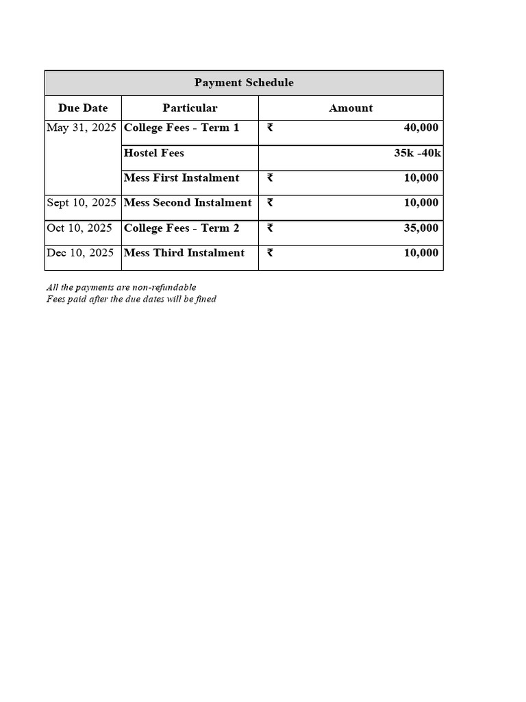 Payment Schedule | PDF